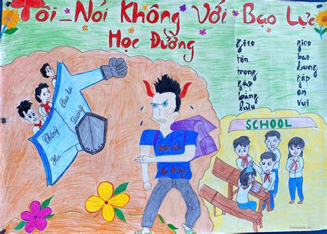 30 Tranh Vẽ Bạo Lực Học Đường Bảo Vệ Mầm Non Tương Lai