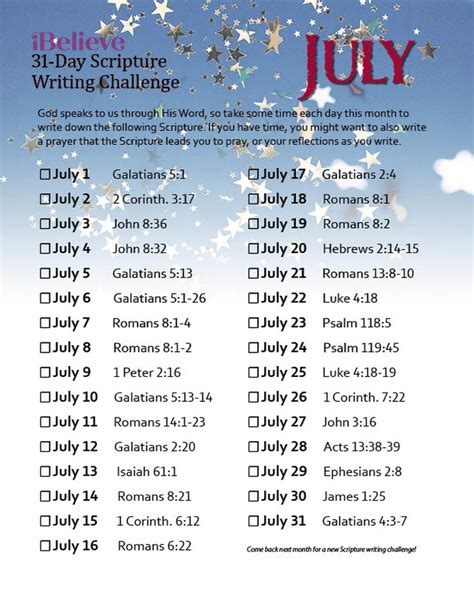 July Scripture Writing Challenge 2023