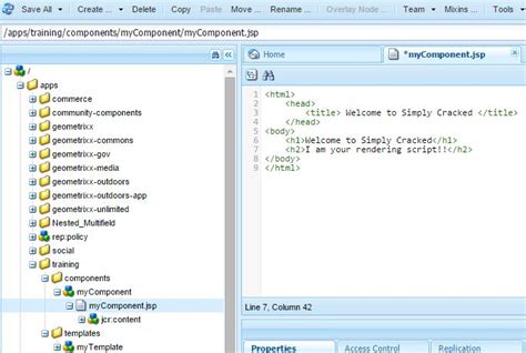 create a rendering script in website in cq5