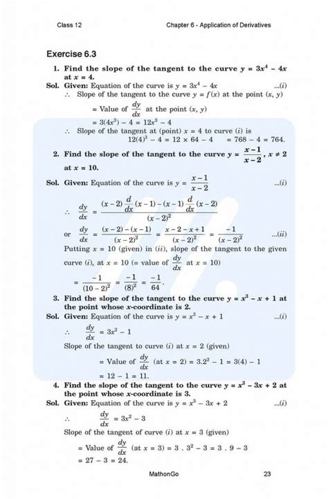 Ncert Solutions For Class 12 Maths Chapter 6 Application Of