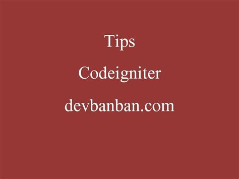 codeigniter basic login with database devbanban คู่มือทำเว็บ