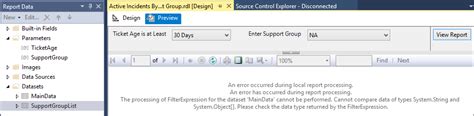 ssrs system object[] parameter error when allowing multiple values