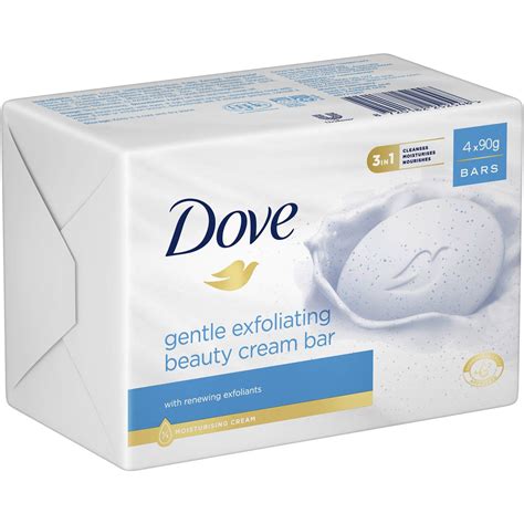 Dove Gentle Beauty Cream Bar Exfoliating Soap 90g X 4 Pack Woolworths