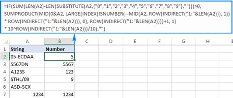 excel extract number from text string