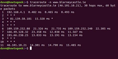 how to use the traceroute command on linux