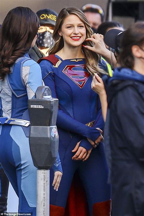 Melissa Benoist Hangs Out Between Takes On The Set Of Supergirls Final