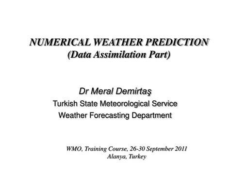 Ppt Numerical Weather Prediction Data Assimilation Part Powerpoint