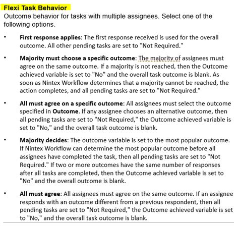 assign flexi task how to set behavior so all assignees must respond