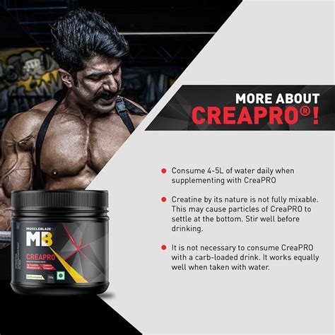 Muscleblaze Creapro Creatine With Creapure Unflavoured 0 55 Lb