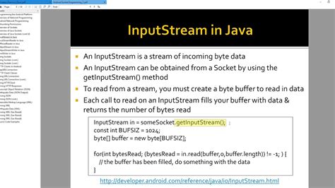android lecture 5 4 inputstream in java youtube
