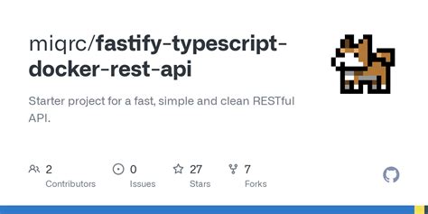 github miqrc fastify typescript docker rest api starter project for