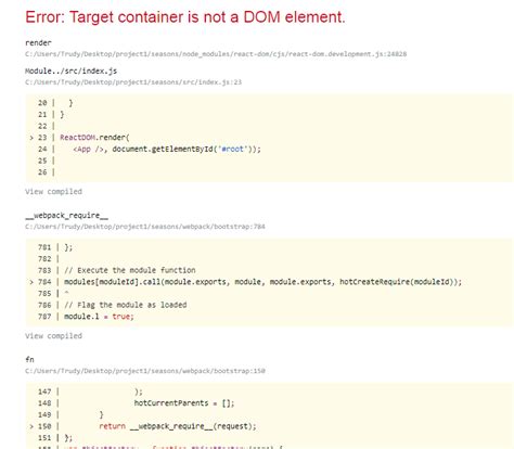target container is not a dom element understanding the importance of