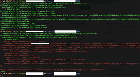 python why can t i install kivy garden garden matplotlib