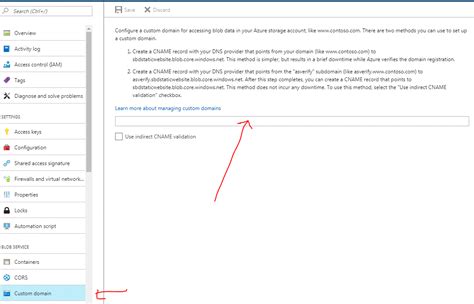 configure a custom domain name for an azure blob storage endpoint