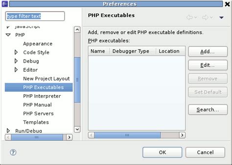 no php executable defined while debugging a php code