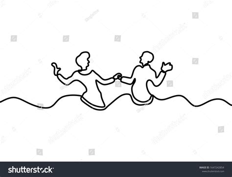 Dancing Couple One Line Drawing Vector Stock Vector Royalty Free