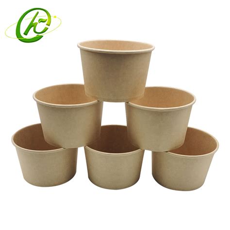 32oz Disposable Eco Friendly Food Packaging Containers Round Kraft Soup