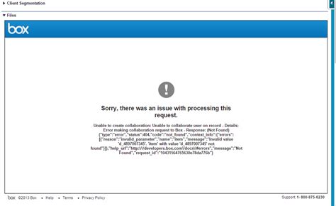 box for salesforce unable to create collaboration unable to