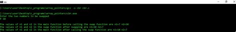 c program to swap two numbers using call by reference codedost