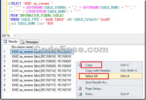 how to check the table name in sql