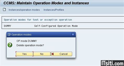 delete sap operation mode