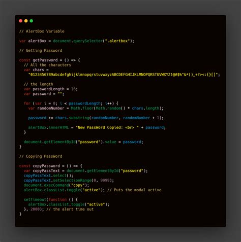 how to make a random password generator using javascript code zero