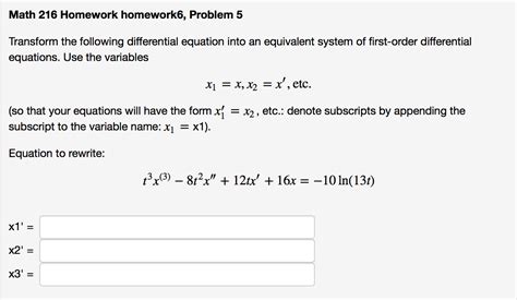 Solved Transform The Following Differential Equation Into An