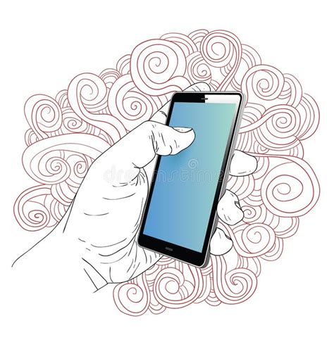 Phone Doodle Set Hand Drawn Vector Illustration Stock Vector