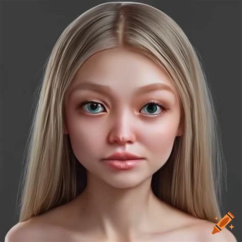 Beautiful Woman Portrait Real Life Super Detailed Enhanced Morphs Into