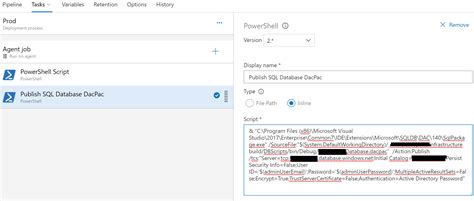 azure devops hosted 2017 build agent not allowing sql