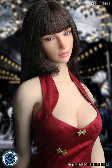 [sud Dx01b] 1 6 Dark Brown Hair Headsculpt With Movable Eye Ball By