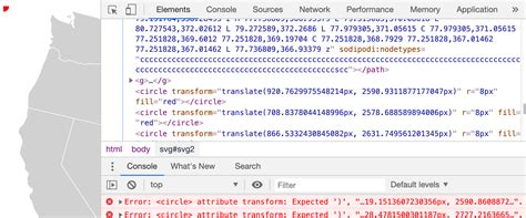 javascript adding dots to d3 svg map stack overflow
