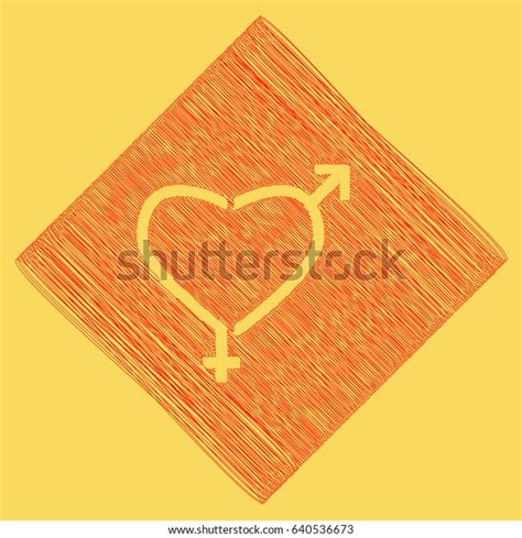 Gender Signs Heart Shape Vector Red Stock Vector Royalty Free