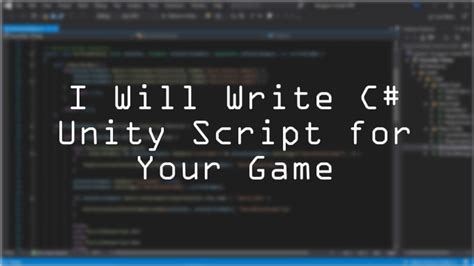 write csharp script for your 3d unity game project by rashif904 fiverr