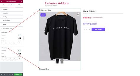 how to configure and style woo product image widget with elementor