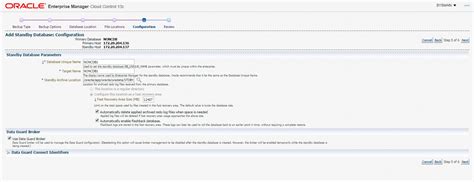 steps for create standby database from oem 13c cloud