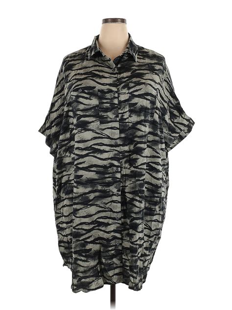Assorted Brands 100 Rayon Multi Color Gray Casual Dress Size Xxl 41