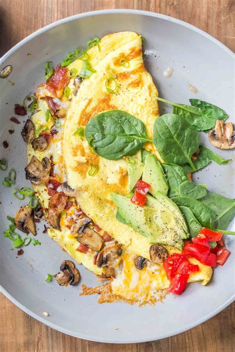 Bacon Mushroom Omelet With Cheese Valentinas Corner Vegetable