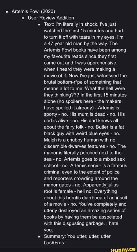 e artemis fowl 2020 o user review addition text i m literally in