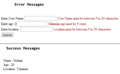 spring mvc form validation using annotations