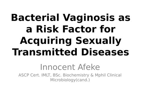 Pdf Bacterial Vaginosis As A Risk Factor For Acquiring Sexually