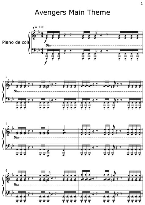 Avengers Main Theme Sheet Music For Piano