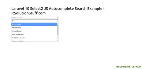 laravel 10 select2 ajax autocomplete search example