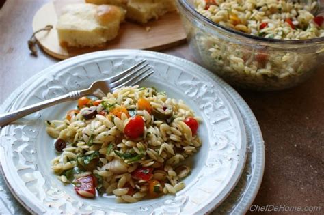 Lemon Orzo Pasta Salad With Olives And Tomatoes Recipe
