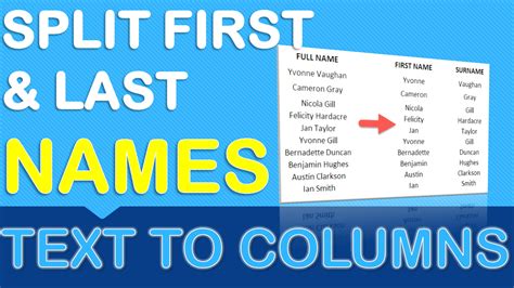 split first and last name using text to columns myexcelonline names