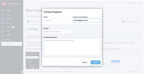 contact support