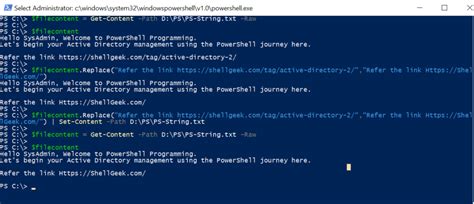 powershell replace line in file shellgeek
