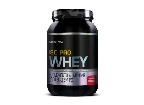 Iso Pro Whey Isolado 900g Sabor Morango Probiótica Probiotica Com O