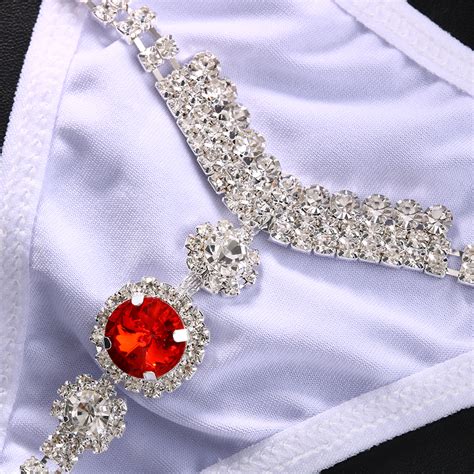 Stonefans Bikini Thong Swimsuit Belly Rhinestone Waist Chain Jewelry