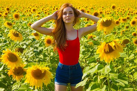 Wallpaper Kirill Zakirov Model Redhead Tank Top Holding Hair
